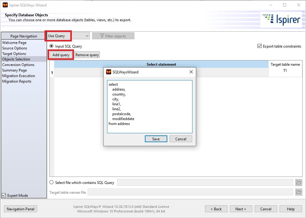 Objects Selection - Ispirer Knowledge Base